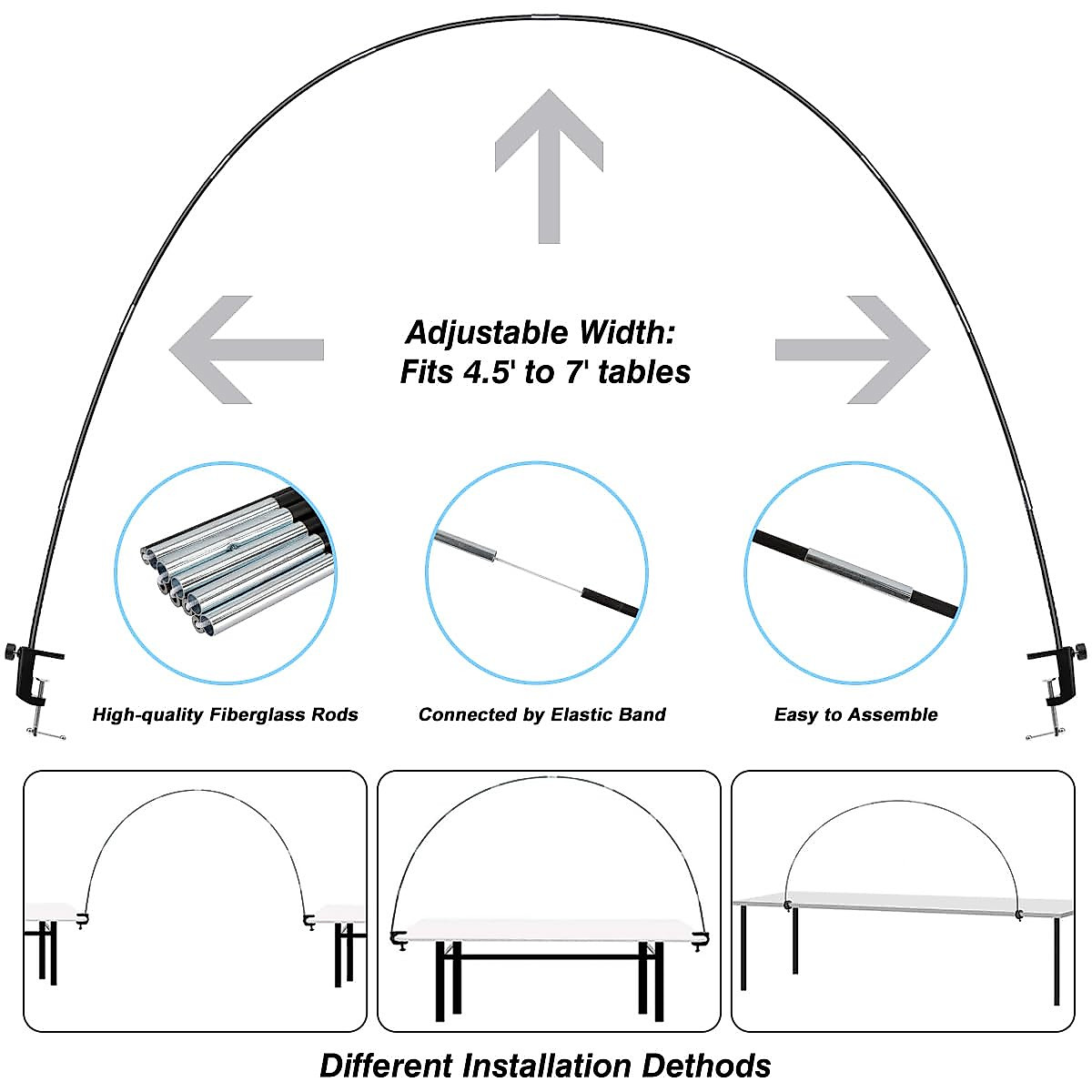 RUBFAC Balloon Arch Kit and Electric Balloon Pump, Balloon Arch Stand for Table Adjustable Frame with Electric Pump Bases Party Balloon Accessories for Birthday Party Baby Shower Festival Decorations