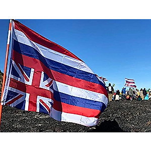 2 Pack Set America State Hawaii & Kanaka Maoli Flag 3x5 Ft Large, Both Sides moderate-outdoor&indoor 3' x 5' Kamehameha Hawaiian Flags House Decoration Banner Yard Gifts
