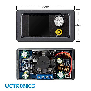 UCTRONICS DC 9V 12V 24V 36V 5A Variable Voltage Power Supply 6-36V to 0.6-36V Adjustable Buck Boost Converter, Portable Bench Constant Voltage Current Stabilized Regulator Module