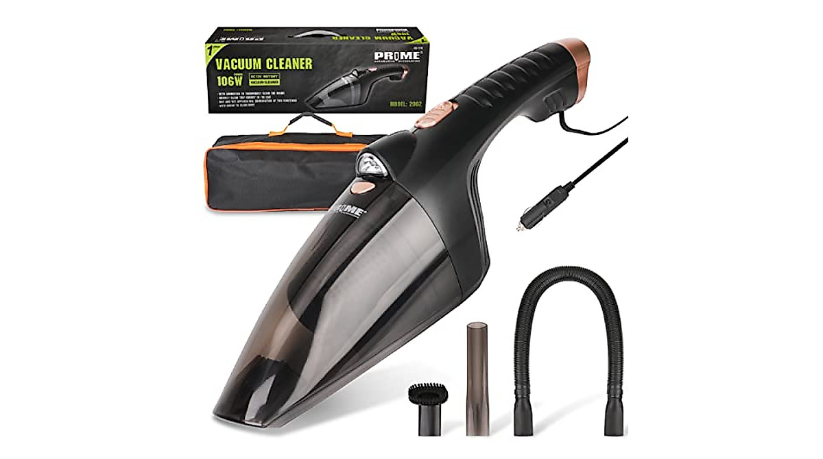 Prime 1 Handheld Car Vacuum Cleaner With Strong Suction & LED Light