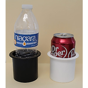Plastic Small 2 7/8 inch Black Drop in Beverage Drink Can Holder Insert Perfectly Fits 12oz Beverage cans and 16oz Plastic Water Bottles Multipack Wholesale Bulk Listing Poker Table(2)