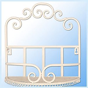 Happiness Decoration Bathroom Iron Black Wall Mounted Shelf Iron Rustic Wall Shelf Organize (White), 12.2 x 5.9 x 11.4 inches