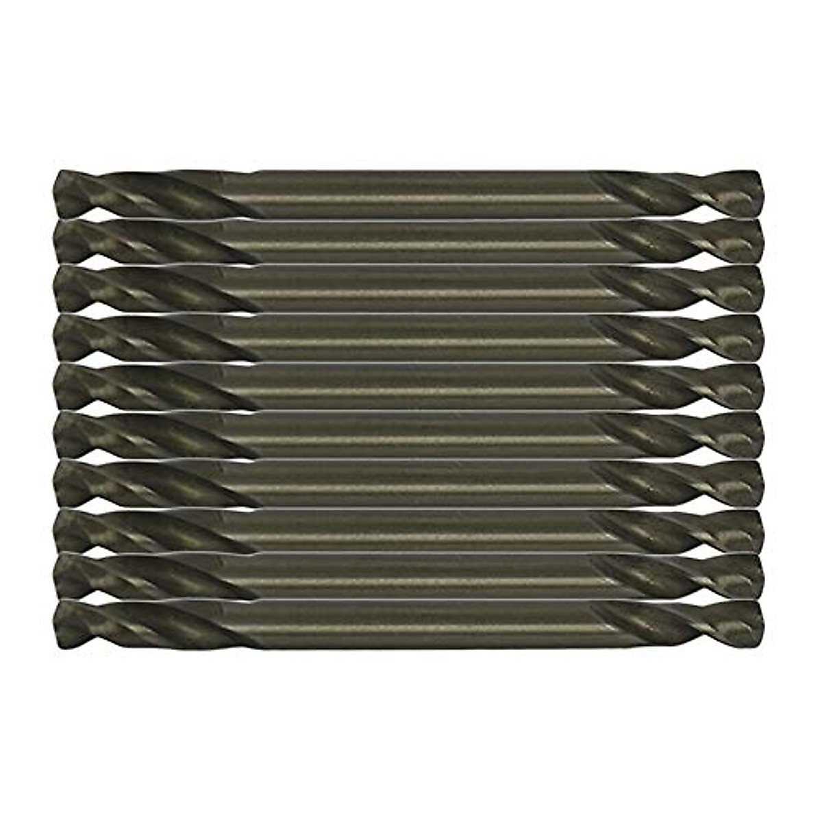 Toolso 10pcs Practica Steel M35 Cobalt Twist Drill Bit 1/8" Double Ended Cobalt M35 Drill Bit Set Wood Metal Drilling