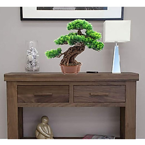 Japanese Bonsai Pine Tree Artificial Faux Potted Plants House Plants for Bathroom Home Kitchen Office Bookshelf Garden Feng Shui Decor Indoors Outdoors Aquarium Ornament (LS02548)