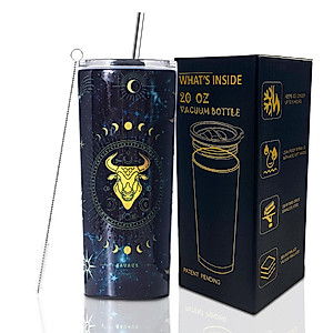 Weboia 20 oz Taurus Tumbler Birthday Gifts For Women Zodiac Insulated Mug Thank You Gifts For friend Coffee Cup Christmas Funny Gift For MoM,Dad,Sister,Wife