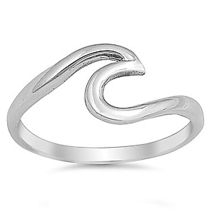 Oxford Diamond Co Wave Design .925 Sterling Silver Ring Size 9