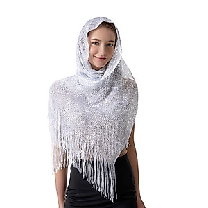 vimate White Wedding Shawl for Women, Summer lightweight Formal Shawls and Wraps for Evening Dresses (White)