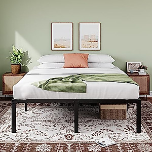 IMUsee Heavy Duty 18inch King Size Metal Platform Bed Frame with Large Under Bed Storage Space, Sturdy Metal Frame/Mattress Foundation/No Box Spring Needed/Easy Assembly/Noise-Free
