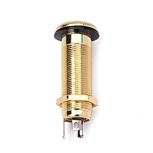 Threaded Cylinder Output Jack Flush Mount Stereo Mono Jack Plug Sockets 1/4 Inch 6.35mm Acoustic Electric Guitar Bass Chrome