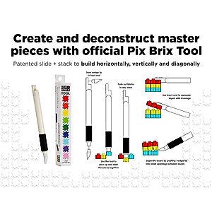 Pix Brix Pixel Art Puzzle Bricks – 6,000 Piece Pixel Art Container, 12 Color Light Palette – Interlocking Building Bricks, Create 2D and 3D Builds Without Water or Glue – Stem Toys, Ages 6 Plus