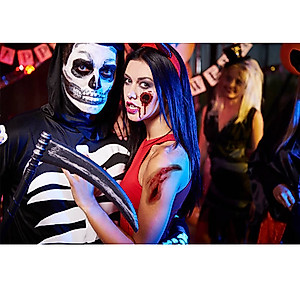 Halloween Temporary Tattoo, Bloody Wound Tattoo Stickers for Halloween Cosplay Party Scar Tattoo Masquerade Prank Prop Decorations Face Tattoo Sticker for Women Man Kids