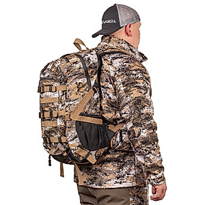 Huntworth Hickory Light Hunting Backpack With Weight Suspension System, Compatible Hydration Backpack, Water Ressitant And Plenty Storage Space, 3Lb Disruption Camo Backpack