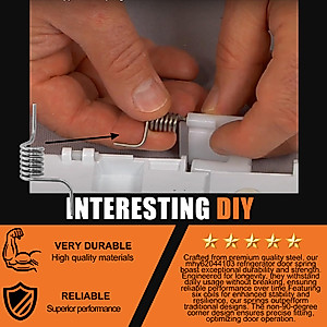 Upgrade (2 Pcs) MHY62044106 Refrigerator Door Spring Replace MHY62044104 MHY62044103 Flapper Door Spring Compatible With LG Kenmore Electronics Refrigerator LFX25976ST LFX28978ST LFX28968SB LFX28968ST