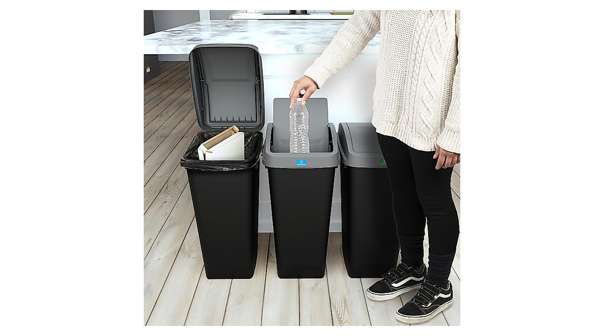 Glad Link & Sort: 3-Bin Waste & Recycle Center - Odor Protect