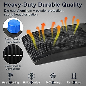 300W LED Parking Lot Light with Dusk to Dawn Photocell 42000LM 5000K 1-10V Dimmable LED Shoebox Area Light (1000W HID/HPS Equivalent), Direct Arm Mount 100-277V AC IP65, UL&DLC Listed