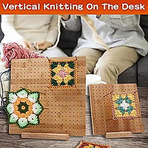 7.8 Inches Bamboo Wooden Board for Knitting Crochet and Granny Squares Blocking Board for Knitting and Crochet Projects Handcrafted Knitting Stainless Steel Pins