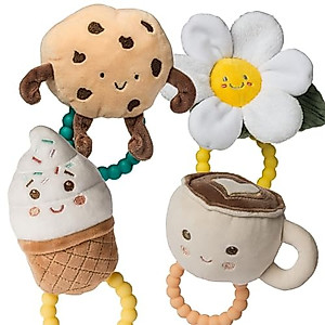 Mary Meyer Sweet Soothie Soft Baby Rattle with Teether Ring, Latte