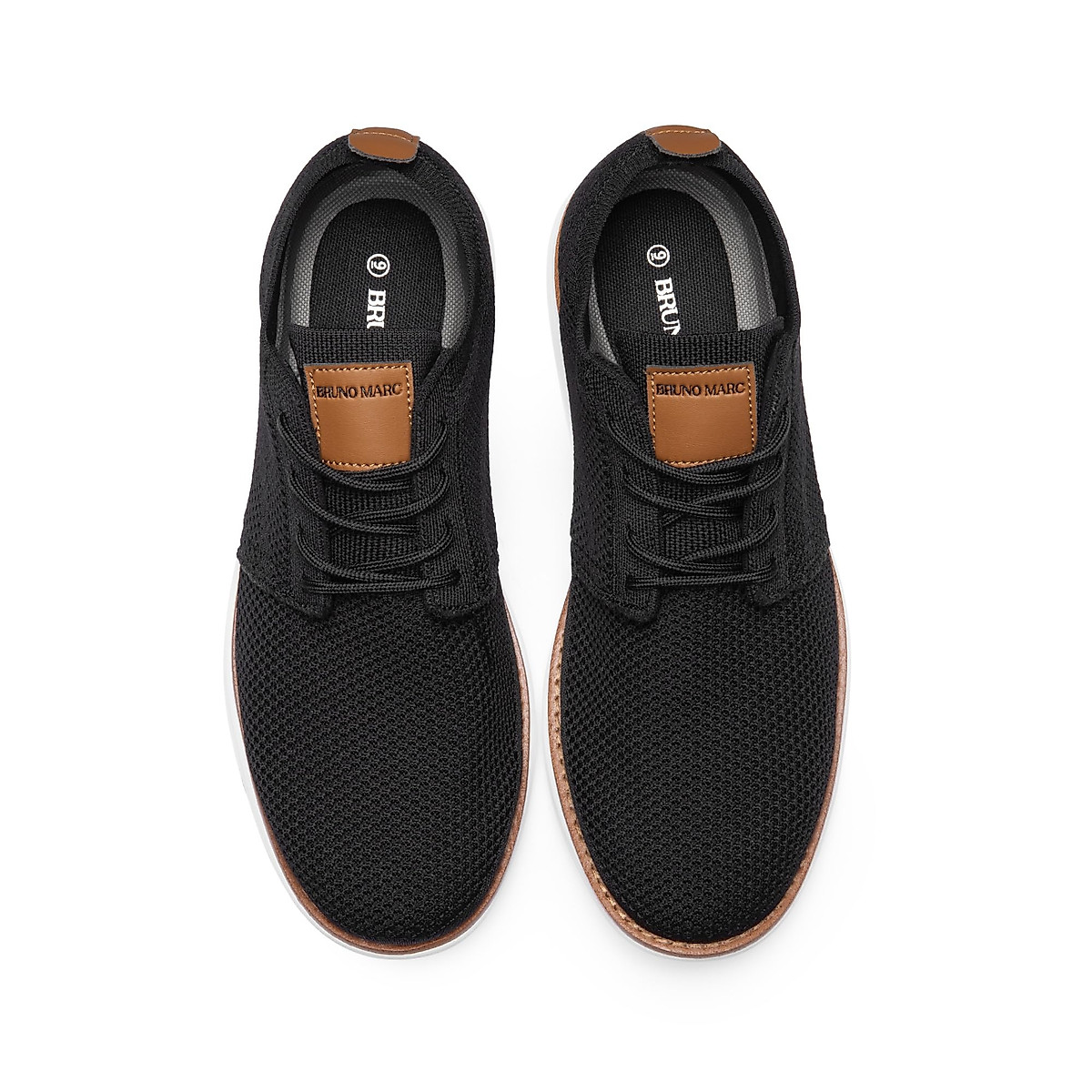 Bruno Marc Men's CoolFlex Breeze Mesh Sneakers Oxfords Lace-Up Lightweight Casual Walking Shoes,Size 8,01 Black,Grand