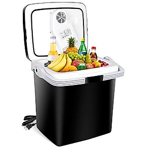 ZENY Mini Fridge Electric Cooler and Warmer for Car- 12V DC Car Refrigerator with Automatic Locking Handle, 28 Quart Portable Car Fridge for Travel and Camping