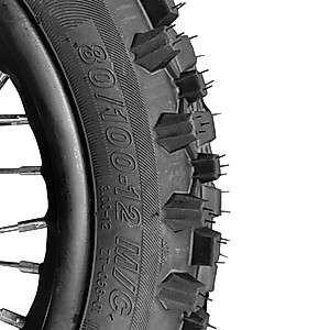 Eachbid 80/100-12inch Rear Tire Disc Brake Rim Wheel With 15mm Bearing Set for Pit Pro Dirt Bike