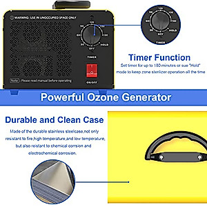 [Upgraded 5000 Sq Ft]Ozone Machine Generator 20000mg/h High Capacity Long-life quartz ozone tube,Ozone Machine Odor Removal,Suitable for Large Space Areas home,Basement,Office,Bathroom,Car,Pet,Hotel.