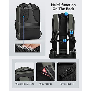 Muzee Business Backpack for Men,Waterproof and Travel Laptop Backpack with USB Charging, Fits 17 Inch Laptop and Tech Gear