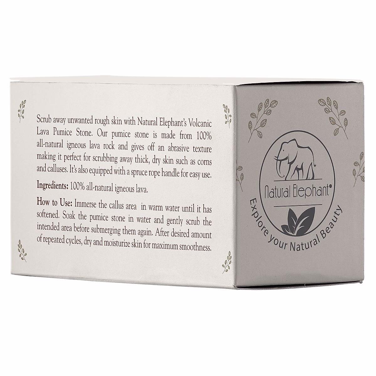 Natural Elephant Natural Volcanic Lava Pumice Stone Callus and Foot Pedicure Rock Scrub Packs (Single Pumice Stone)