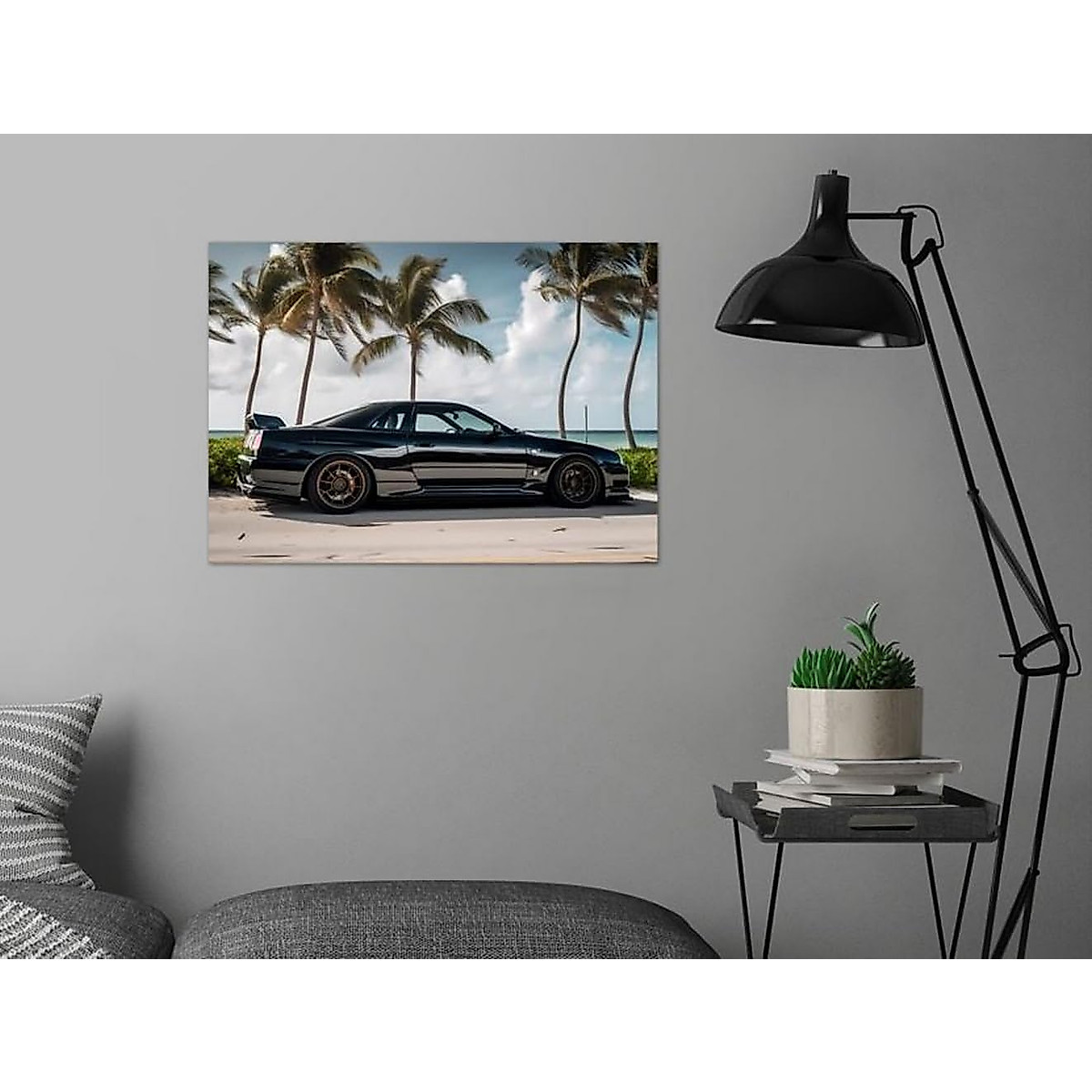 HAENJA 11x14 Nissan Skyline GTR R34 Urban Landscape For Beaches Posters Scenery Landscape Wall Art Modern Family Bedroom office Decor Poster Photo Paper Gift printUnframe-style 20x25cm