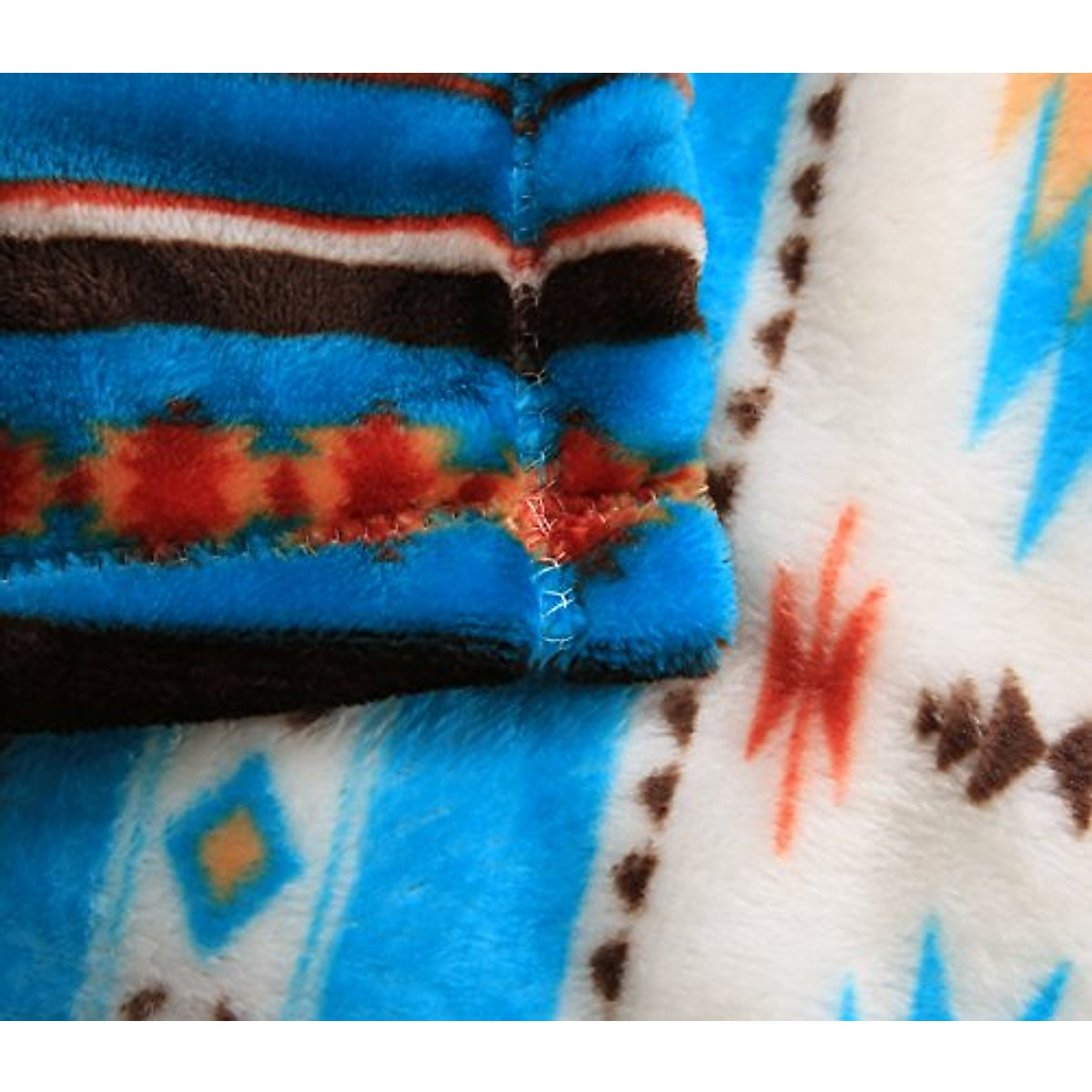 All American Collection Super Soft Ultra Comfort Plush Microfiber Solid Throw Blanket for Couch Home Bedroom Living Room (King, Beverly Blue Southwest)