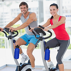 Zubebe 36 Pcs Sports Water Bottles Bulk Bpa-free 20 oz Squeeze Plastic Water Bottle with Nylon Strap Blank DIY Sport Cups for School Team Party Favor Gift Outdoor Football Sport(Blue)