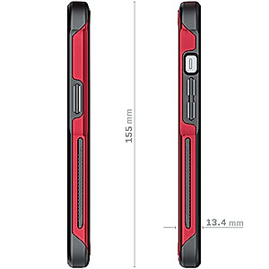 Ghostek ATOMIC slim iPhone 13 mini Phone Case with Real Carbon Fiber and MagSafe Ring Magnet Built-In Red Aluminum Bumper Armor Covers Designed for 2021 Apple iPhone13 mini (5.4") (Carbon Fiber - Red)