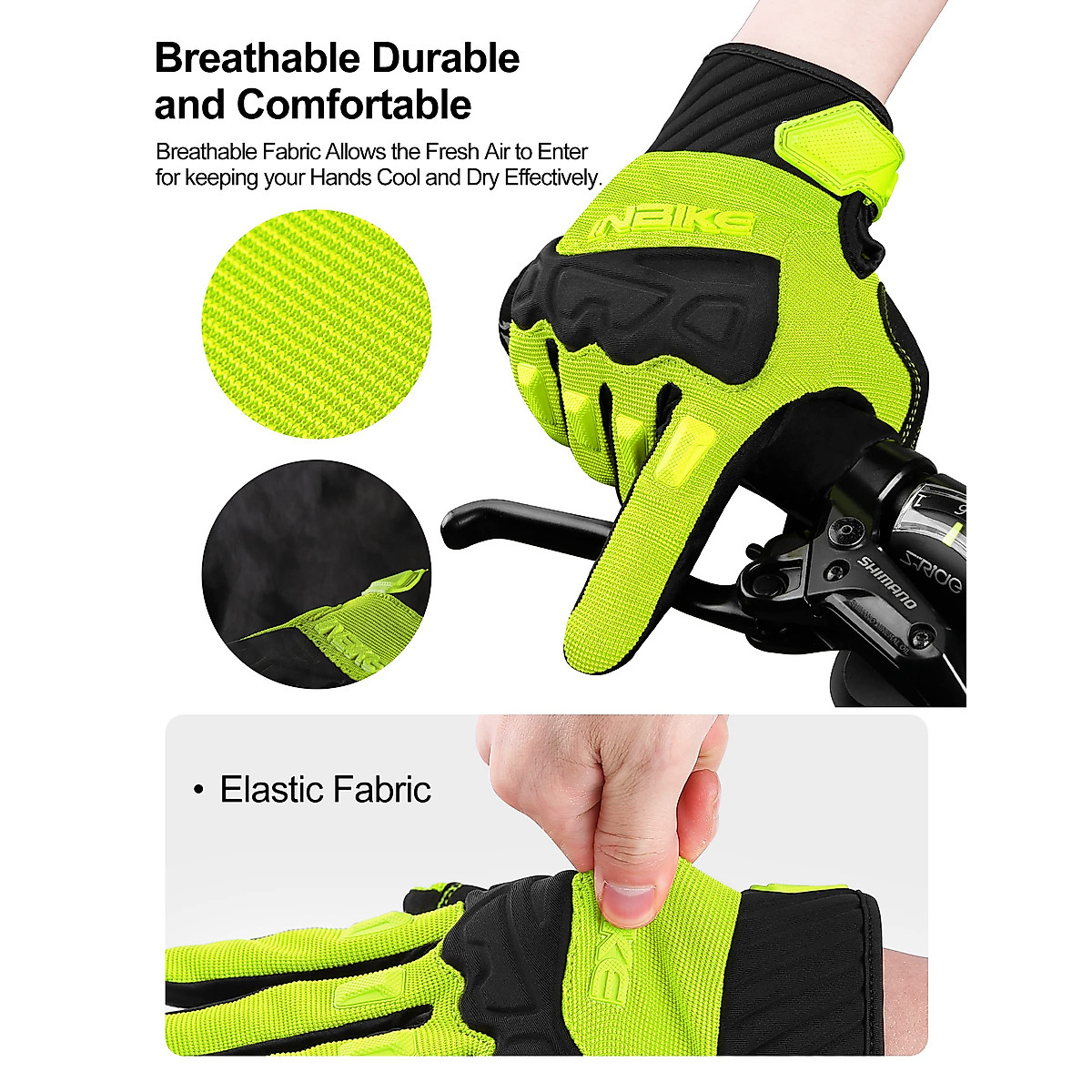 INBIKE Mountain Bike Gloves for Men Knuckle Guard Padded Men's Cycling Gloves Breathable for MTB Motocross Racing Dirtbike