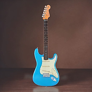 Fender 6 String Solid-Body Electric Guitar, Right, Miami Blue (0113900719)