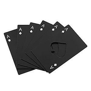 QLL 6 Pack Bottle Opener, Stainless Steel Credit Card Size Casino Bottle Opener