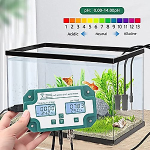 6 in 1 Multifunctional Water Quality Meter WiFi Connection PH TDS EC SG Salt Temperature Tester for Aquarium(US Plug)