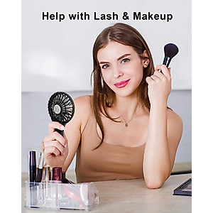 TriPole Handheld Mini Fan Battery Operated Small Personal Portable Fan Speed Adjustable USB Rechargeable Fan for Kids Girls Women Men Home Office Indoor Outdoor Travelling, Black