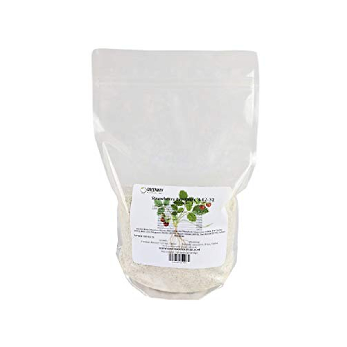 Greenway Biotech Strawberry 8-12-32 Fertilizer Powder 100% Water Soluble Plus Trace Minerals- Includes Essential Chelated Micronutrients for Tasty Fruits (1 Pound 200 Gallons)