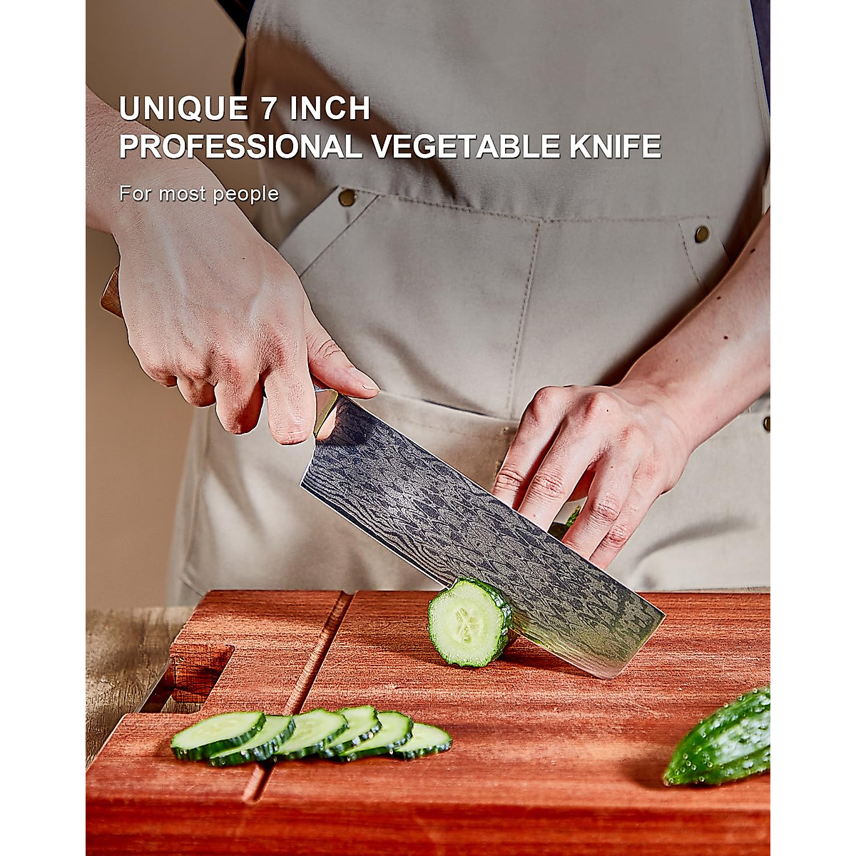 TUO Nakiri Knife 7 inch Japanese Kitchen Knife Nakiri Chef Knife 45-layers AUS-10 Damascus Steel Vegetable Knife Hand Forged Resin Handle with Gift Box