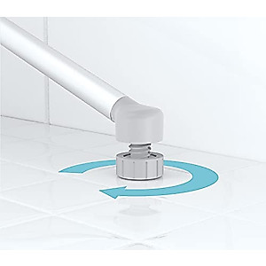 Better Living Making Life A Little Easier HiRISE 3 70053 Free Standing 3 Foot Corner Shower Caddy Rust Free Aluminum Bathroom Shower Caddy Organizer with Adjustable Hooks and Baskets, White