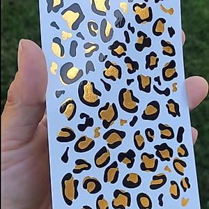 FashionTats Gold Leopard Print Temporary Tattoos | 5 Pack | Made in the USA | Skin Safe | Removable
