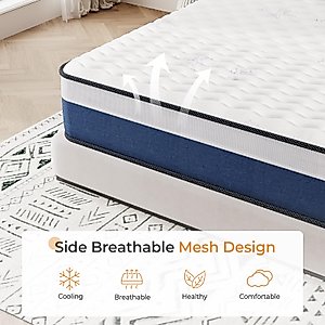 Vesgantti Tight Top Series - 10 Inch Innerspring Hybrid Twin Mattress/Bed in a Box, Medium Firm Plush Feel - Multi-Layer Memory Foam and Pocket Spring - CertiPUR-US Certified