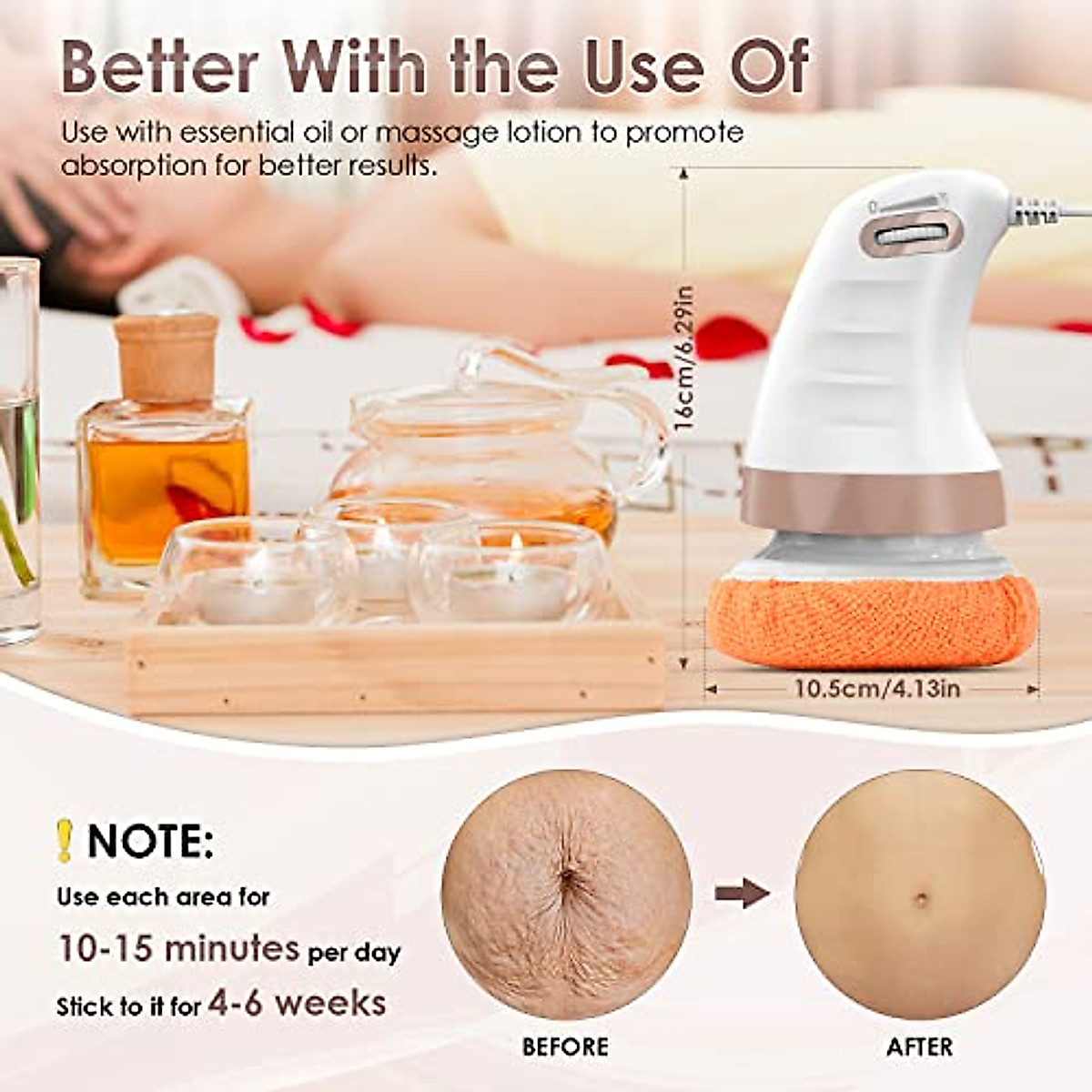 Cellulite Massager Body Sculpting Machine Electric Handheld Body Massager for Belly Waist Butt Arms Legs, Gift for Friends and Family (3 * Plush Massage Cover)