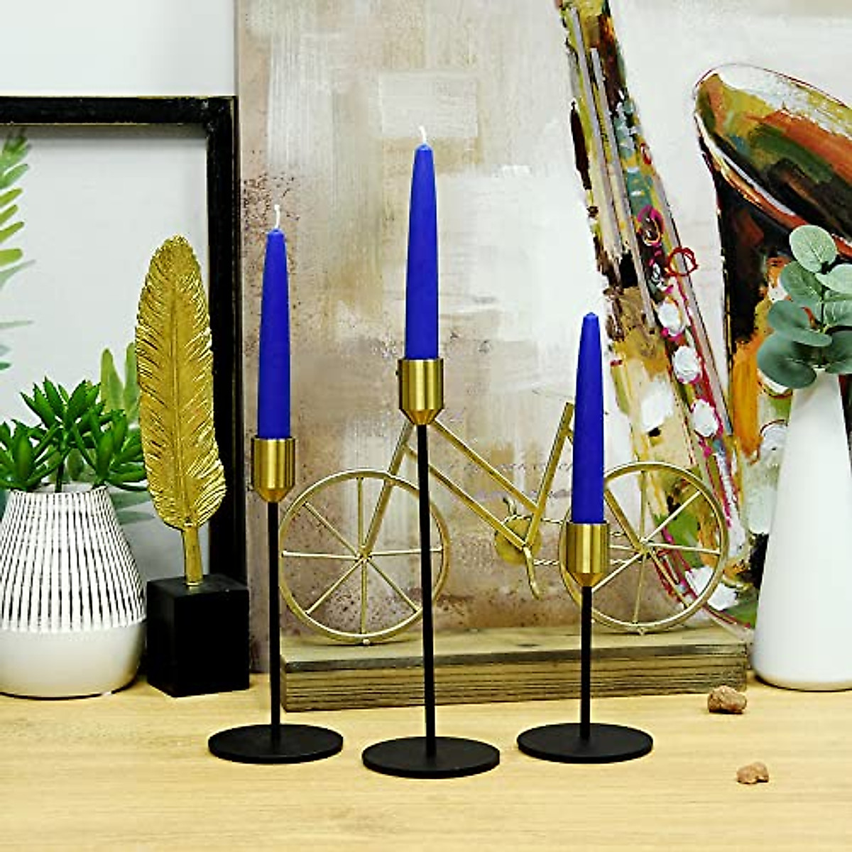 Zest Candle 12-Piece Taper Candles, 6-Inch, Blue