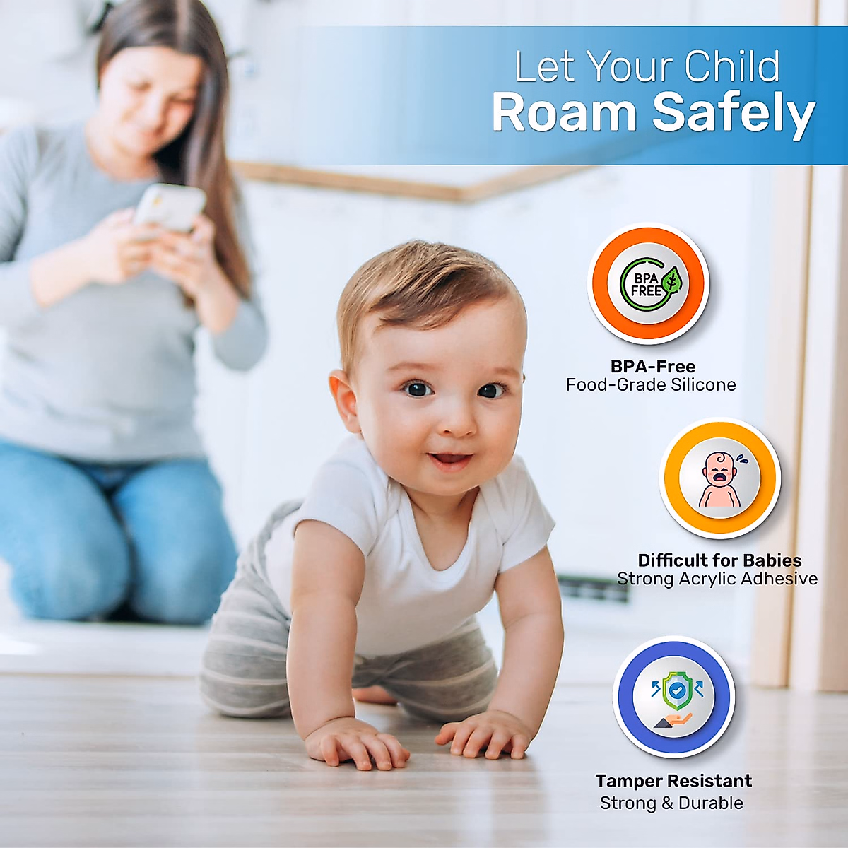 BABY PROOF ME Table Corner Protectors for Baby, Improved Self Adhesive Clear Furniture Corner Guards & Edge Safety Bumpers, Round Baby Proof Bumper, Table Edges & Sharp Corners Baby Proofing (12 Pack)