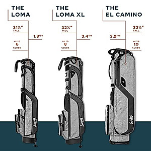 Sunday Golf Loma Bag – Holds 5 to 7 Clubs – Ultra Lightweight Sunday Carry Bag with Strap Stand – Golf Stand Bag for The Driving Range, Par 3 and Pitch n Putt Courses, 31 Inches Tall