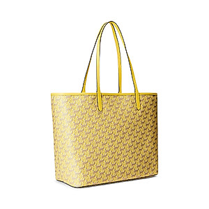 LAUREN Ralph Lauren Coated Canvas Medium Collins Tote Birch Tan/Parchment/Yellow Lily One Size