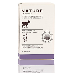 Nature By Canus Bar Soap, Lavender Oil, 5 Oz, With Fresh Canadian Goat Milk, Vitamin A, B3, Potassium, Zinc, and Selenium