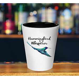 SpreadPassion Hummingbird Whisperer Shot Glass - Hummingbird Whisperer Gifts - Funny Ceramic Shot Glass