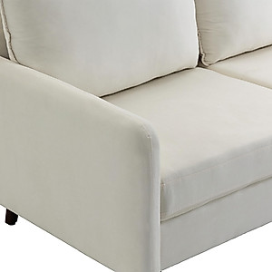 DREAMSIDEA 57 Inch Loveseat Couch Sofa, Comfy Velvet Love Seat with 2-Seat for Living Room, Mid Century Modern Lounge Sofa Small Couch for Bedroom, Apartment, Home Office