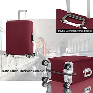 Travel Luggage Cover Red Printed with Pocket Suitcase Cover Fits 26-28 Inch